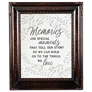 Cottage Garden Memories are Special Moments Burlwood Rope Trim 8 x 10 Table Top and Wall Photo Frame