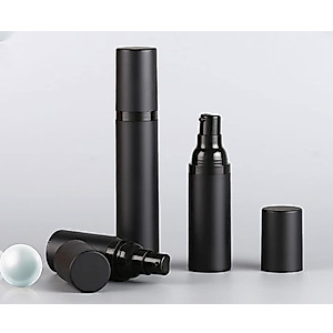 3 Pack Black Airless Pump Bottle Travel Lotion Bottles Cosmetic Cream Bottle Vacuum Pump Bottles Makeup Dispenser Container (30ml/1oz)