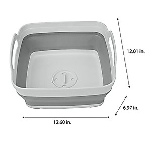Kitchen Details Collapsible Wash Basin | Self Draining Design | Large Flexible Design | Protect Dinnerware | Self Draining | Space Saver | Home Cleaning | White