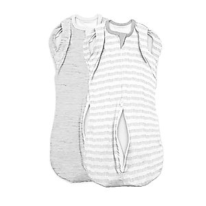 SwaddleMe Arms Free Convertible Pod - Size Large, 3-6 Months, 2-Pack (Magic Marker) Zip-up Baby Swaddle Helps Transition to Arms Out Sleep for Safe Rolling and Self-Soothing