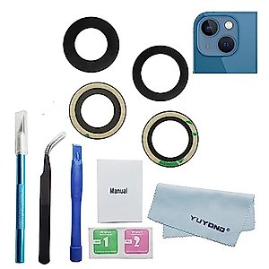 YUYOND 2pcs OEM Original Rear Back Camera Glass Lens Replacement For iPhone 13 and For iPhone 13 Mini With Adhesive Preinstalled Included Repair Tools (Not for 13 pro / 13 pro max)