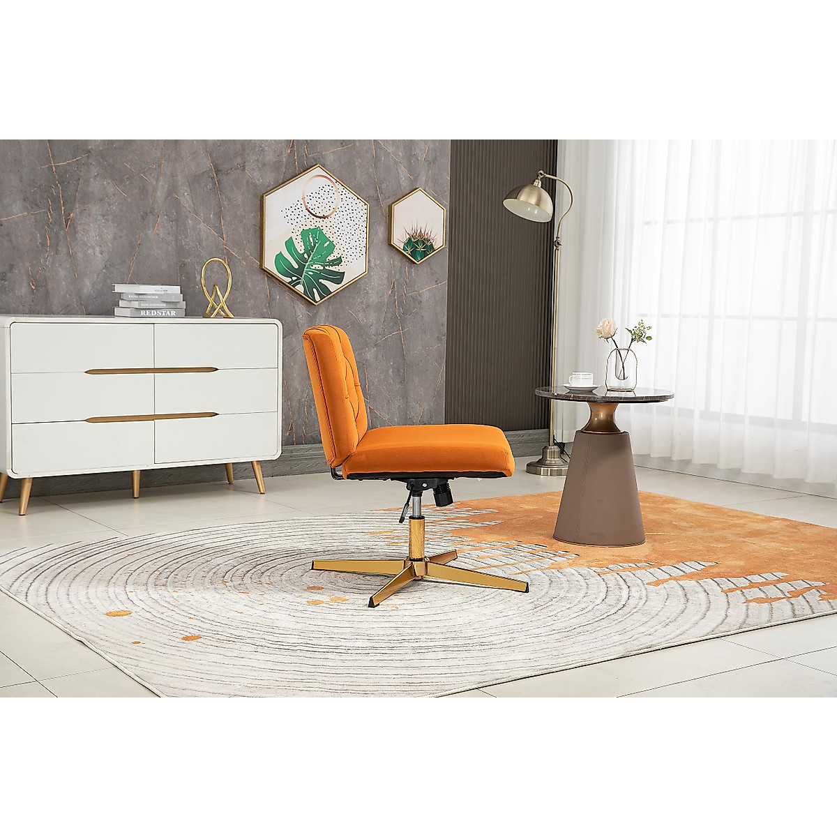 COOLMORE Home Office Desk Chair, Vanity Chair, Modern Adjustable Home Computer Executive Chair Swivel Task Chair for Small Space, Living Room, Make-up, Studying