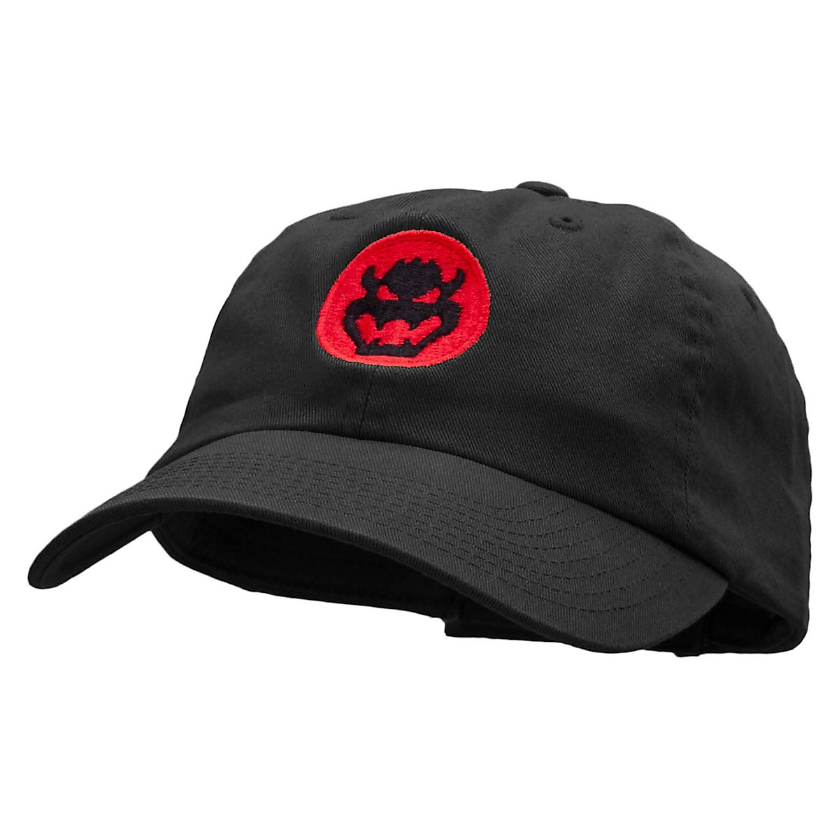 Bowser Silhouette Embroidered Low Profile Dyed Cotton Twill Cap - Black OSFM