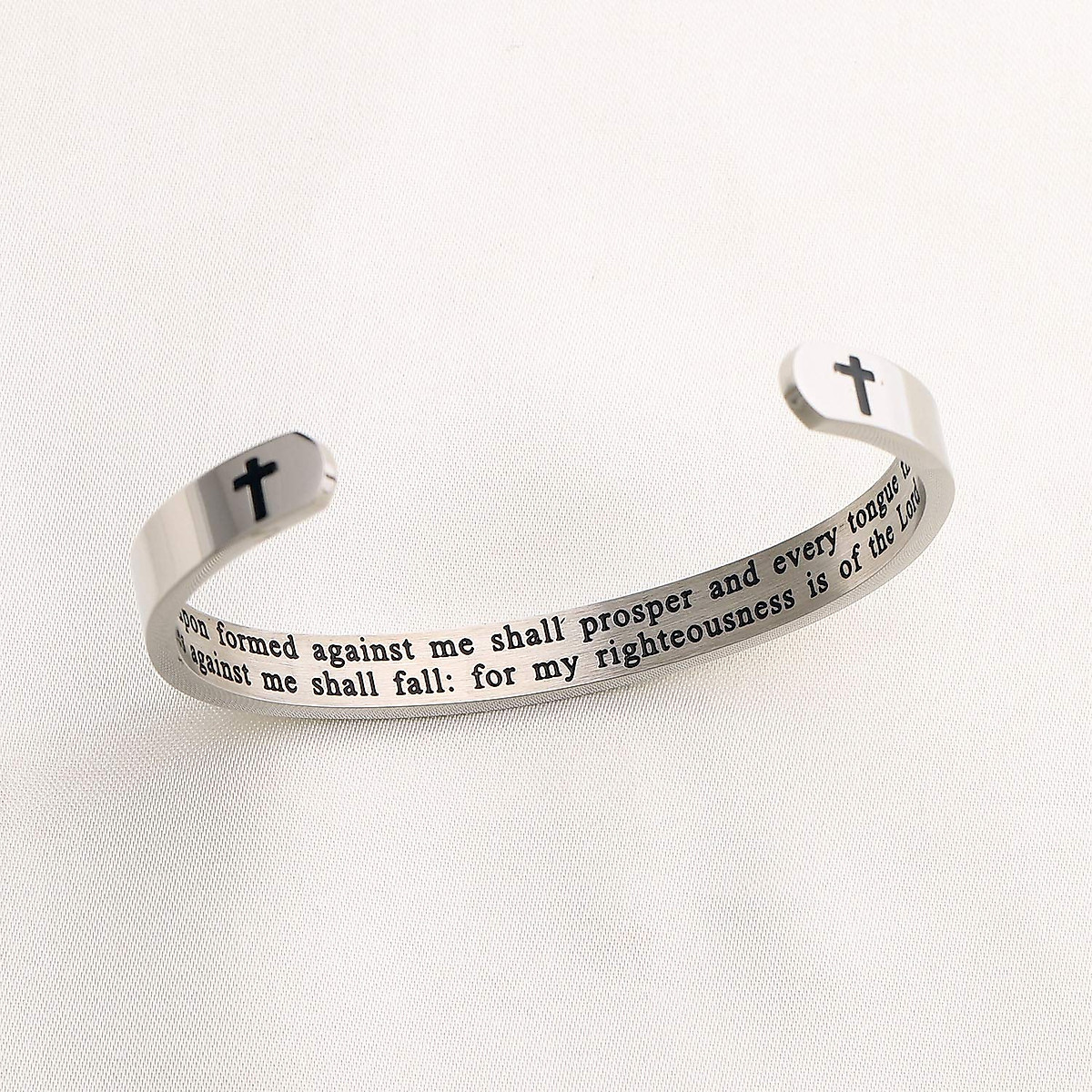 Gzrlyf Isaiah 54:17 Bracelet No Weapon Formed Against Me Shall Prosper Bracelet Religious Gifts (Cuff Bracelet)