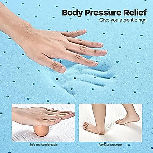 Twin XL Mattress Topper 4 Inch Gel Memory Foam Cooling Mattress Pad for College Dorm Bed, Double Sided Fabric Cover for Double Sided Use Bed Topper Comfort Support Pain Relief (Removable Soft Cover)