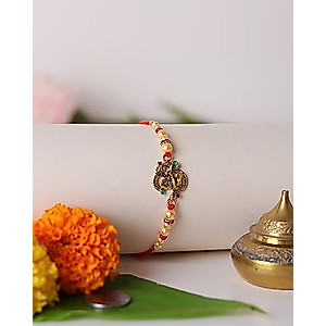 CHERKRAFT Rakhi Thread for Brother Men/Boy - Designer Rakhi with OM Symbol for Rakshabandhan (Pack of 1) (Design 3)