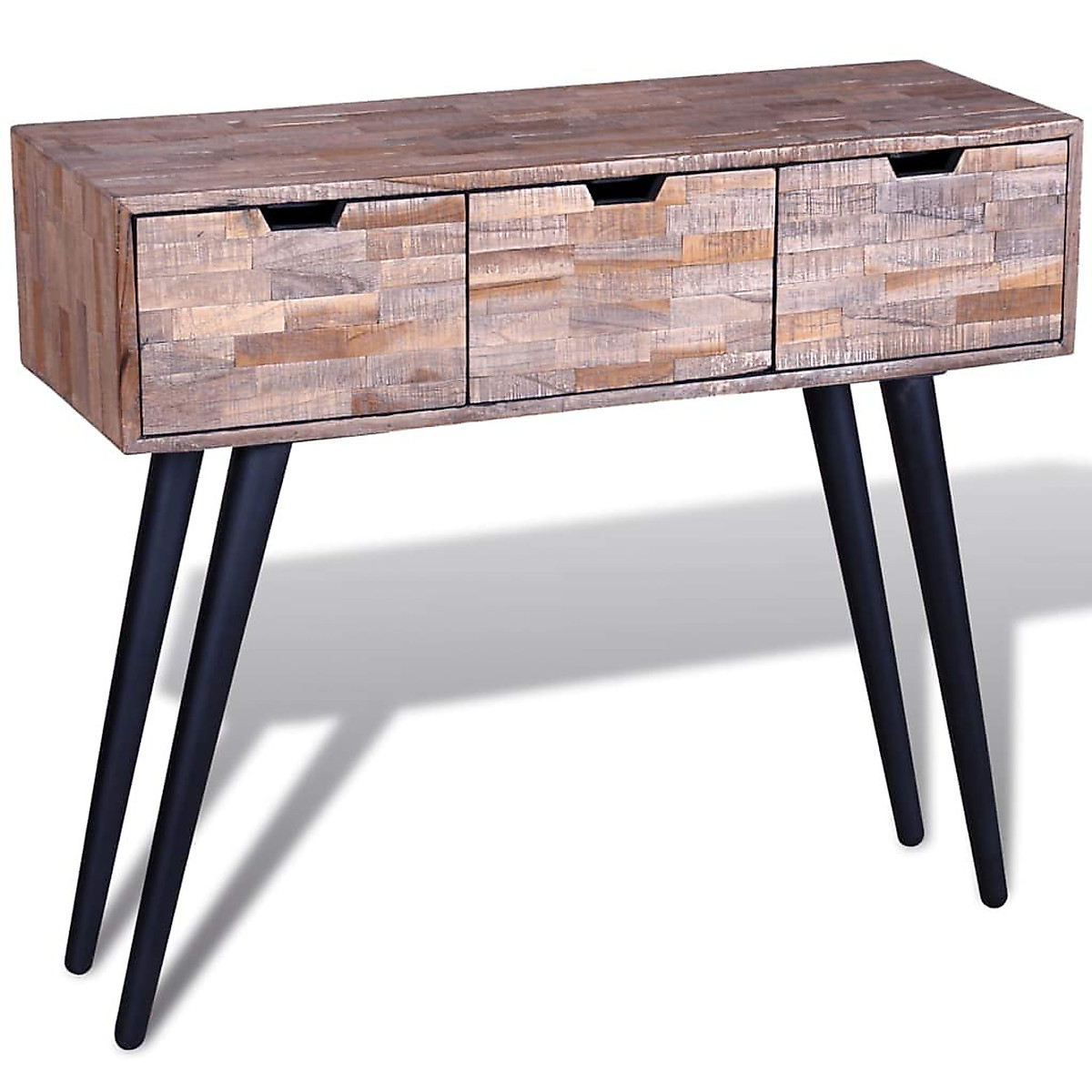 vidaXL Console Table with 3 Drawers Reclaimed Teak Wood