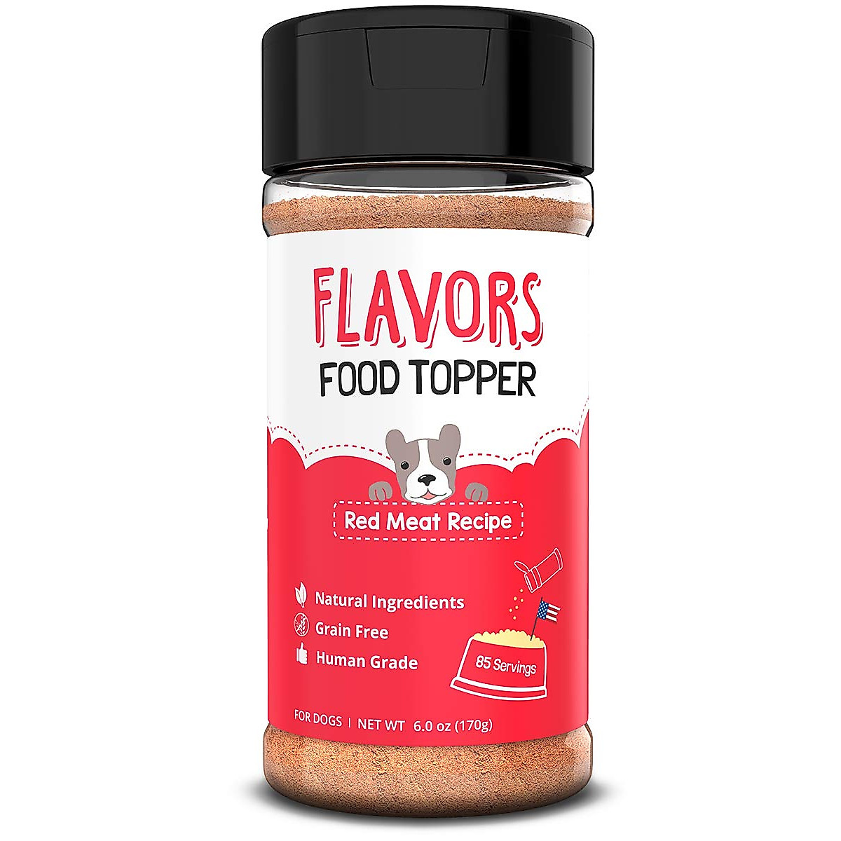 BEAUMONT BASICS Flavors Food Topper for Dogs - Red Meat Recipe with Beef Bone Broth - Natural, Grain Free - Kibble Seasoning & Hydrating Treat Mix for Picky Dog/Puppy, 6.0oz