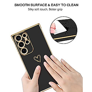 BENTOBEN Samsung Galaxy S23 Ultra Case, Cute Heart Slim & Shockproof TPU Bumper, Lightweight, 6.8 Inch, Black