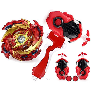 CombatGyro Bay Blades Toy Evolution Super King Booster B-174 Hyperion Burn Starter Set B-184 LR Launcher Grip Metal Fusion God Bey Battling Tops Burst Gaming Toy Gift for Boys Age 4-7 8-12+