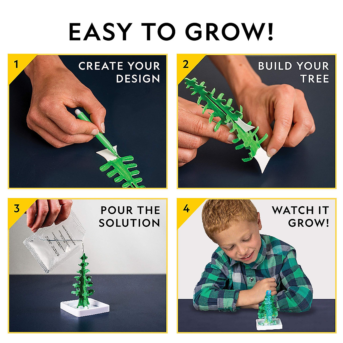 NATIONAL GEOGRAPHIC Craft Kits for Kids - Crystal Growing Kit - Grow a Crystal Garden in Just 6 Hours, Educational Craft Art Project, STEM Crafts for Girls Ages 8 9 10 11 & 12 (Amazon Exclusive)