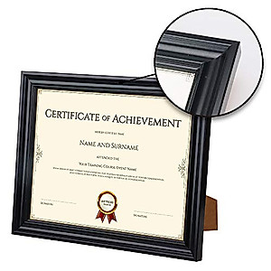 Memory Island Document frames 8.5x11,Set of 4 Pack Certificate Frames for Wall Or Tabletop Display,Diploma Frames For Degree Award with Real Glass Front,Black,Designed