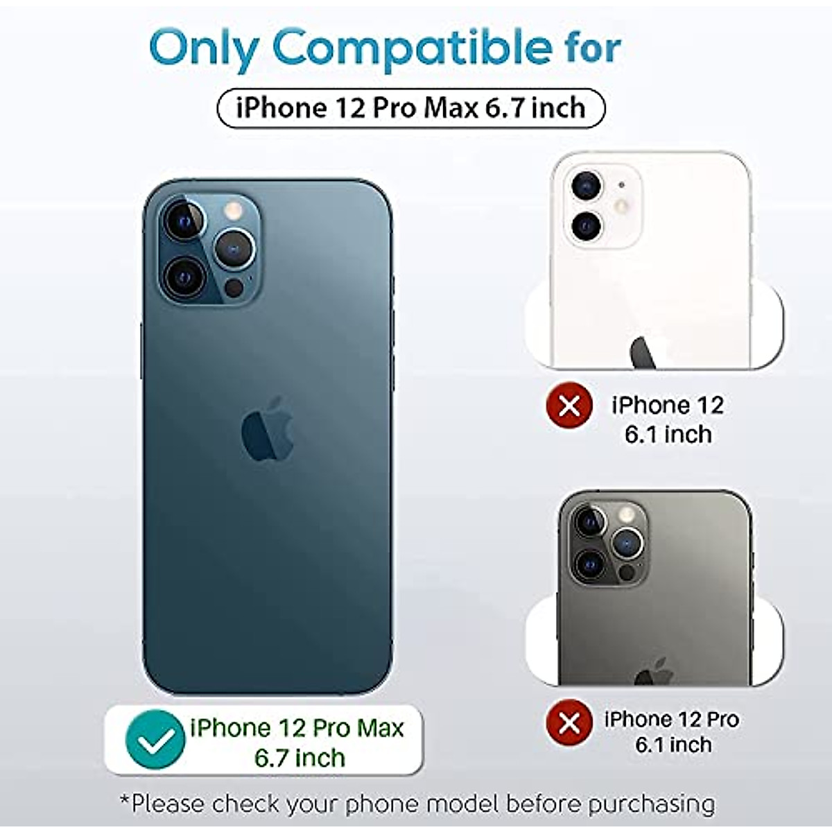 EGV [3 Pack Camera Lens Protector Compatible for iPhone 12 Pro Max 6.7-inch Tempered Glass [Easy Installation] [HD Clear] [Case Friendly]