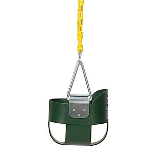 Eastern Jungle Gym Heavy-Duty High Back Full Bucket Toddler Swing Seat with Coated Swing Chains Fully Assembled, Green