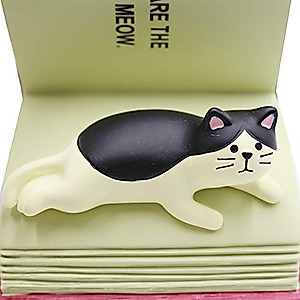 Suillty Lovely Cat Lay on Magic Book Cell Phone Stand Holder,Desktop Animal Smartphone Support Cradle Dock Table Decoration