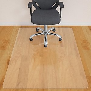 HOMEK Large Office Chair Mat for Hardwood Floor- 46" x 72" Clear Chair Mat for Hard Wood/Tile Floors, Easy Glide Plastic Floor Protector Mat for Office Chairs on Hardwood for Work & Home