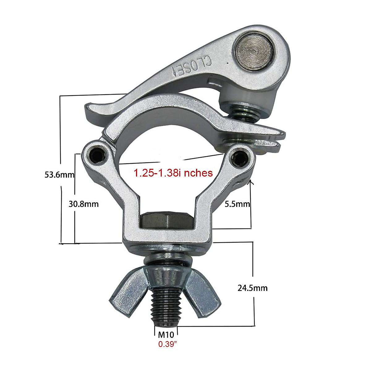 2 Pack Quick Release DJ Stage Lighting Truss Clamp OD Tubing Pipe 1-1/4-1-3/8 inches 32-35mm Heavy Duty 165 Lbs TUV Aluminum Alloy for Moving Head Light Par Light Spotlight