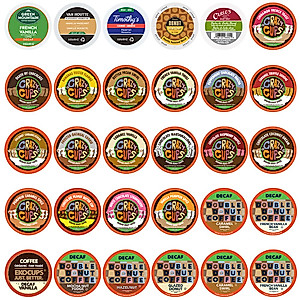 Crazy Cups Pods, Assorted Decaffeinated Capsules Duplicates FLAVORED DECAF COFFEE Single Serve Keurig K cup Brewer Variety Pack Sampler, 30 Count (Pack of 1)