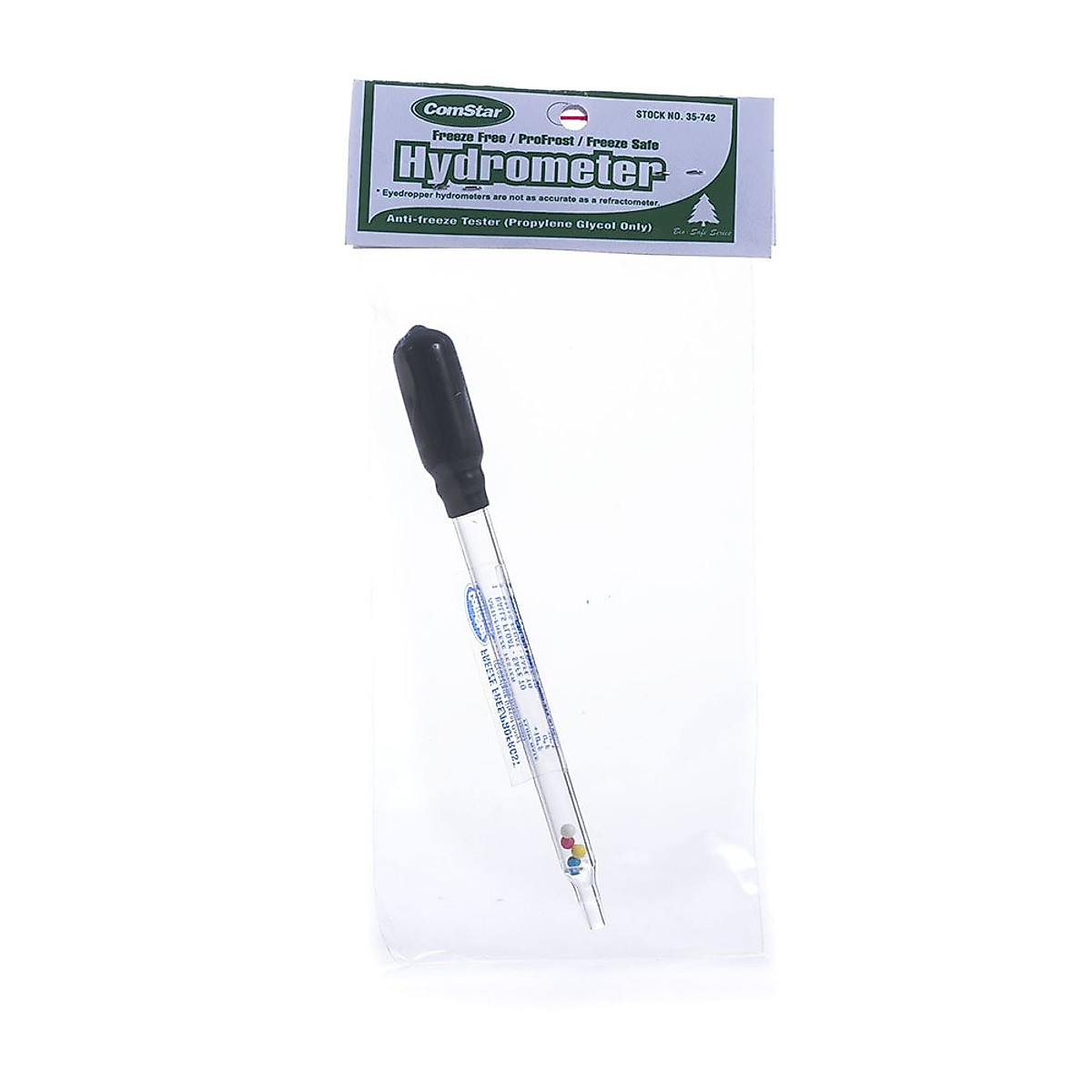 ComStar Freeze Free, Profrost & Frost Free Hydrometers, Anti-Freeze Tester for Propylene Glycol, Made in USA, Dropper, 2 Ounces (35-742)