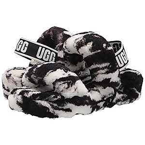 UGG Women's OH Yeah Marble Slipper, Black, 8