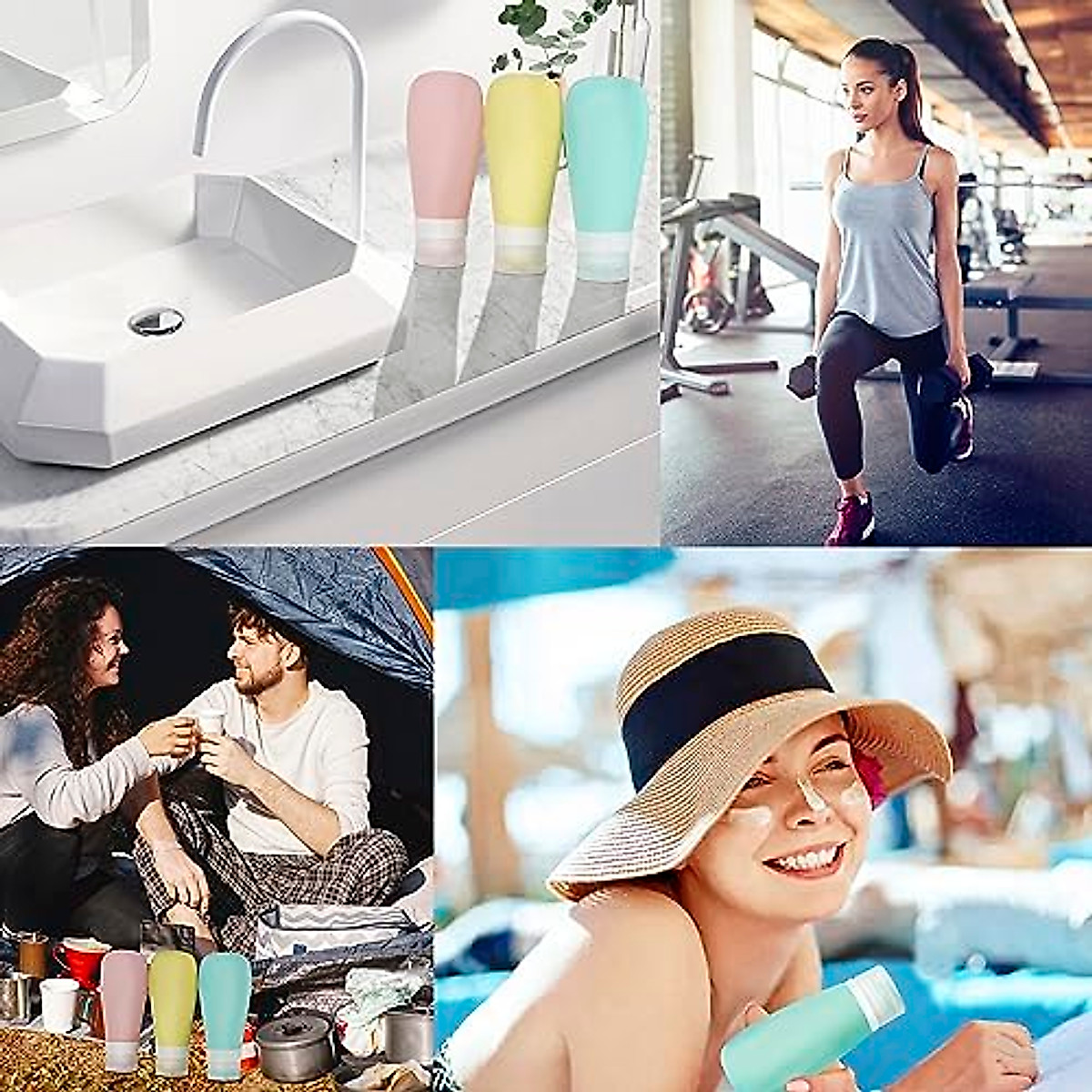 Silicone Travel Bottles for Toiletries TSA Approved Travel Size Containers Set 3 Pack Portable Leak Proof Refillable Cosmetic Squeeze Bottles Shampoo Hair Conditioner Body Lotion Bath Shower Gel