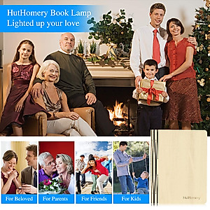 HutHomery Desk Lamp, Wooden Book Light, LED Night Reading Light, Bedside Desk Table & Wall Light Lamp USB, Perfect for Nightstand, Home & Office Decor Gift Ideas