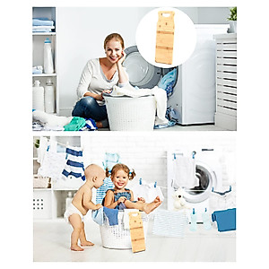 awagas 20"x7" Natural Bamboo Washboard Laundry Washboard Hand Washing Board,Washing Clothes Board Old Fashioned Hand Wash Board for Shirts Underwear Clean Home Laundry Supplies-(M)