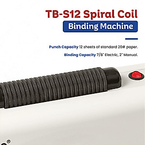 TruBind Coil Binding Machine with Electric Coil Inserter | Manually Punch up to 12 Sheets | 440 Sheet Bind Capacity with 4:1 Pitch | 2-Year Warranty | Heavy-Duty Coil Crimping Pliers Included