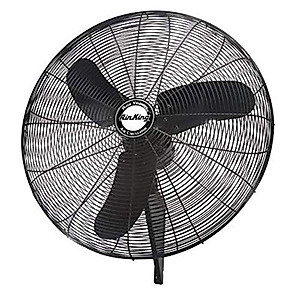 Air King 30 Inch 1/4 Horsepower 3-Speed Indoor Industrial 90-degree Oscillating Steel Wall Mount Fan for Schools, Gyms, Warehouses, and Plants, Black