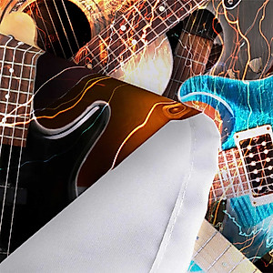 Music Tapestry, Guitar Musical Tapestry Wall Hanging for Bedroom, Instrument Rock Style Lover Tapestry Home Decor (80"W X 60"H)