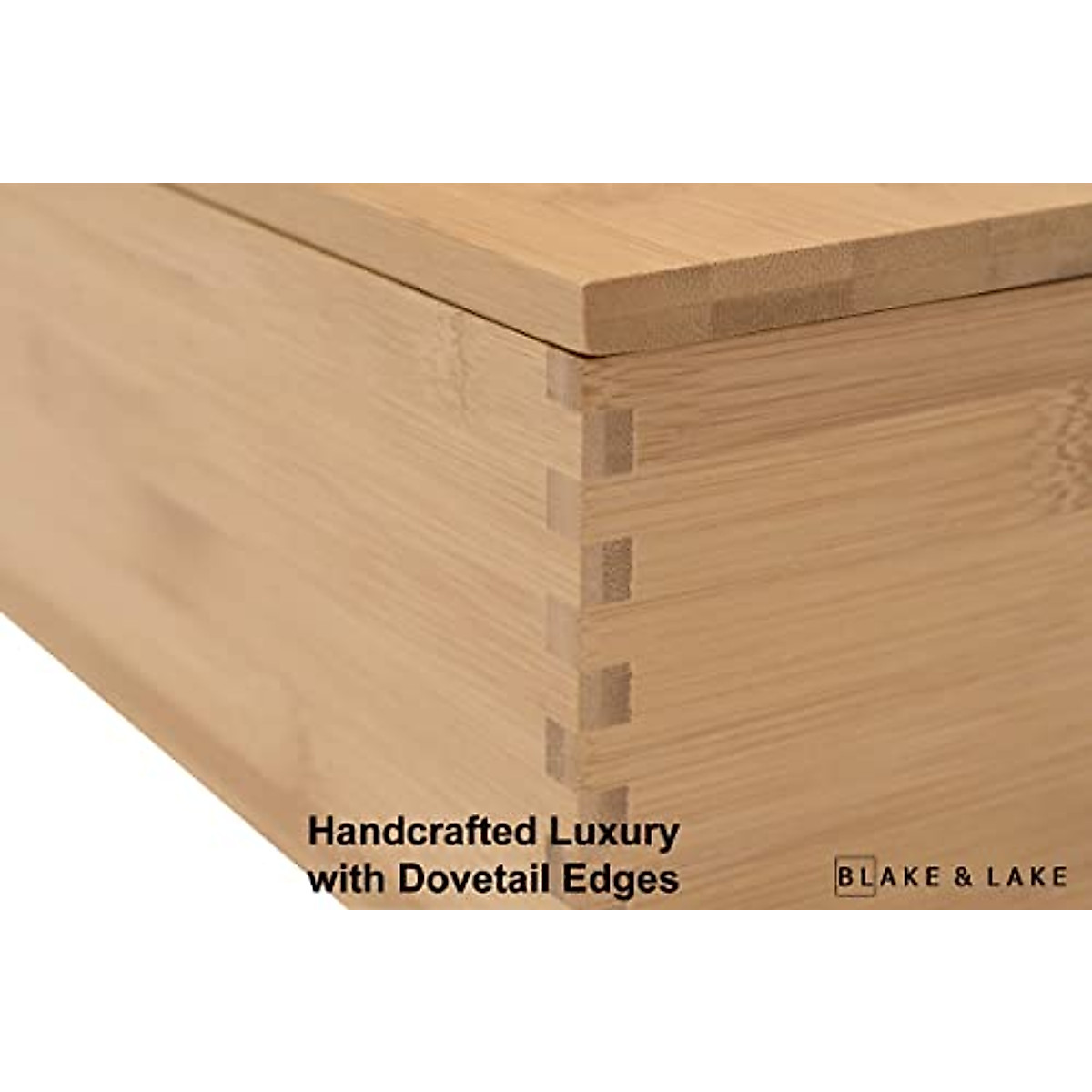 Blake & Lake Wooden Storage box with Lid - Large Wood Keepsake boxes - Gift Box with lids Store Photos Keepsakes Jewelry Colectibles Treasures - Dovetail Design (Natural)