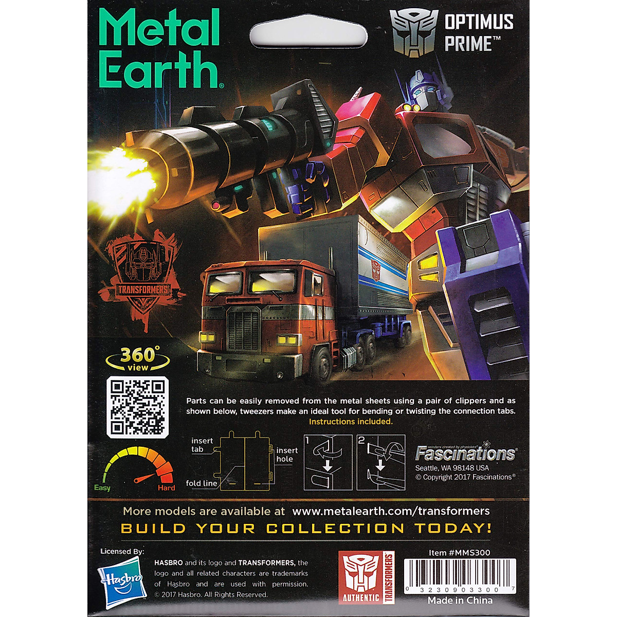 Metal Earth Transformers Optimus Prime 3D Metal Model Kit Fascinations