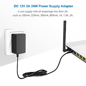SHNITPWR 12V 2A 24W Power Supply Adapter 100V~240V AC to DC Converter 12V 2A 1.8A 1.5A 1.2A Universal Transformer W/ 10 Tips 5.5x2.1 5.5x2.5 5.5x3.0 6.3x3.0 4.8x1.7 4.0x1.7 3.5x1.35