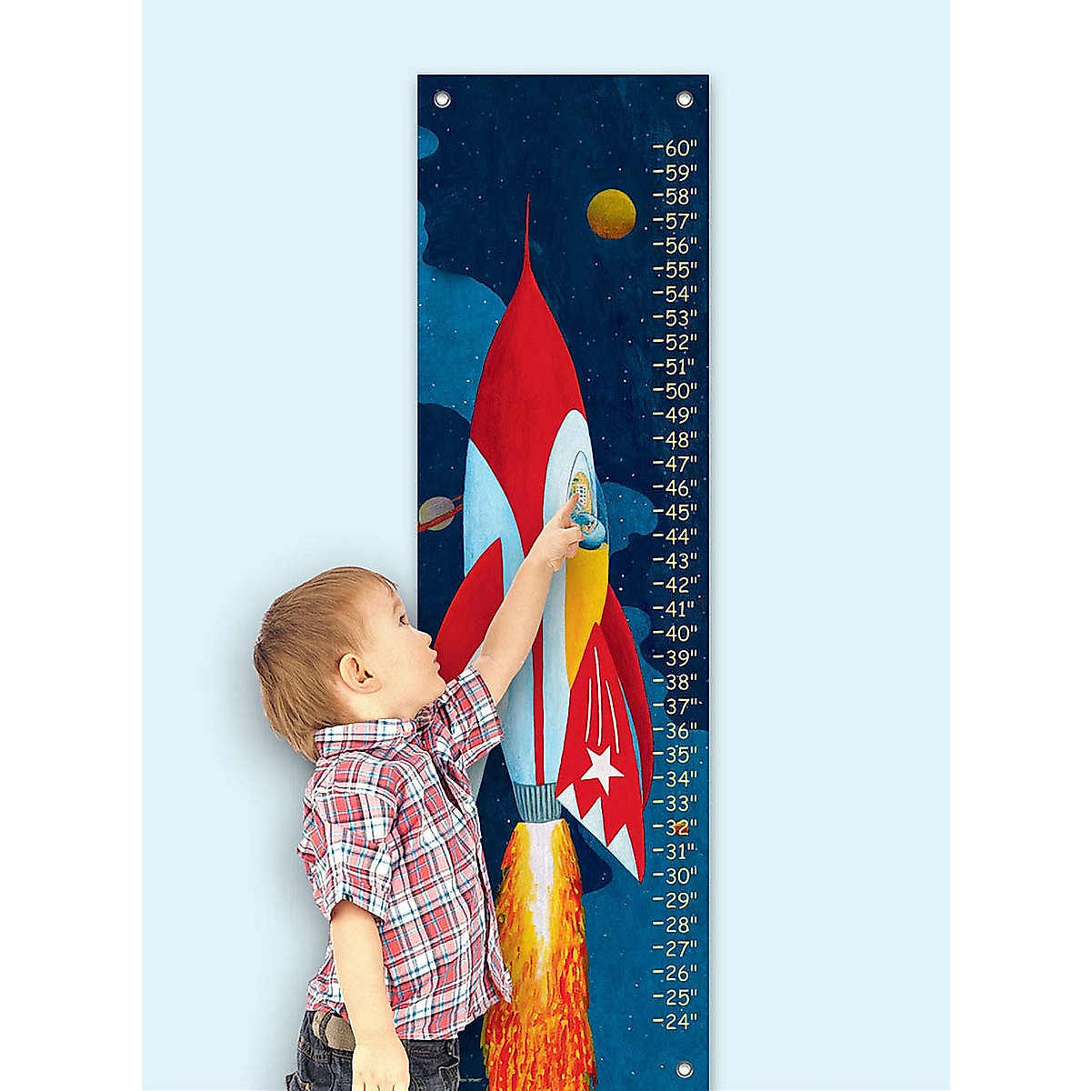Oopsy Daisy Rocket Man Growth Chart, Rocket Man, Red