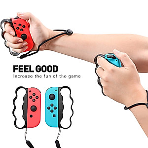 Grips for Fitness Boxing Switch, Controller Accessories Compatible with Nintendo Switch Sports and Switch Boxing Game, 2 Packs (Blue and Red)
