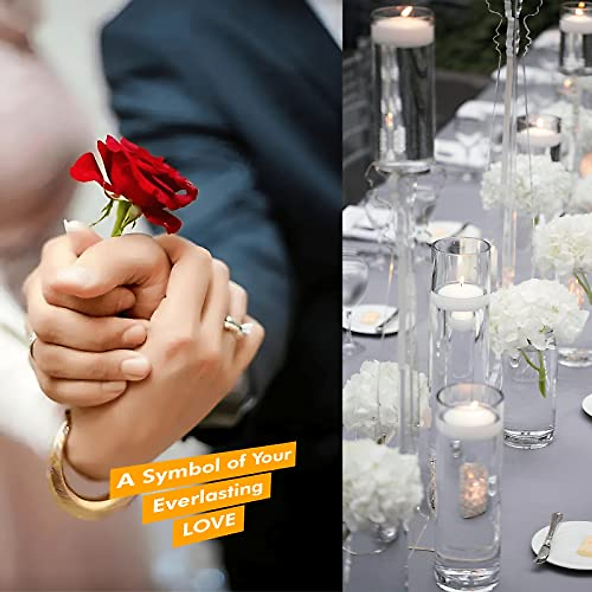 24 Pack Floating Candles 3 Inch, White Unscented Smokeless Paraffin Wax Burning Candles, for Wedding Centerpieces for Tables, Pool, and Special Occasions