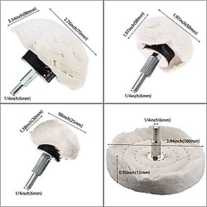 ANAHAF Buffing Wheel for Drill - 8 Pcs Polishing Wheel Cone/Column/Mushroom/T-Shaped Wheel Polishing Kit with 1/4 Handle