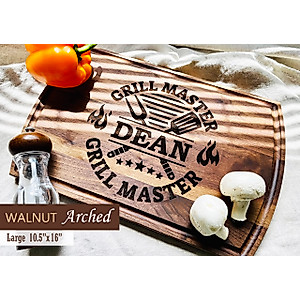 Personalized Grill Wood Cutting Board Handmade in USA – Best Serves as Chopping board, Charcuterie board, Cheese board – Unique Wooden Grilling Gift for men Birthday, Housewarming & Anniversary