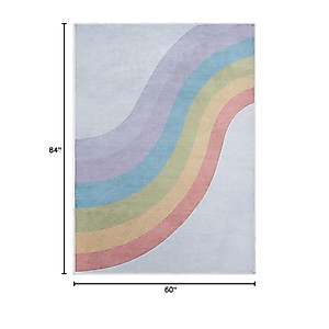 Well Woven Kids Rainbow Rug, 5' x 7', Multi Color