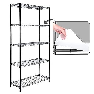 EFINE 5-Shelf Shelving Unit with Shelf Liners Set of 5, NSF Certified, Adjustable Heavy Duty Metal Wire Shelves, 350lbs Loading Capacity Per Shelf, Storage Rack(36W x 14D x 72H) Pole Diameter 1 Inch