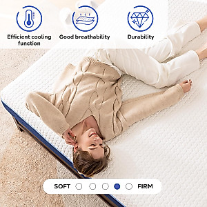 Tripie 6 Inch Twin Mattress, Gel Cooling Memory Foam Mattress for Back Pain Relief, Graphene Technology Cover, Medium Firm Matress Bed in a Box, CertiPUR-US Certified