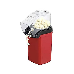 mini popcorn machine for home electric small hot air popcorn popper no oil tabletop portable pop corn maker with Measuring Cup Melt Butter - RED (RED)