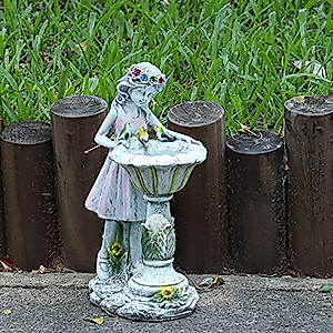 Voveexy Fairy Garden Statue, Solar Garden Angel Figurine Outdoor Decoration Waterproof Resin Garden Sculpture for Patio Yard Lawn Porch Art Decoration Ornament Housewarming Christmas Birthday Gift