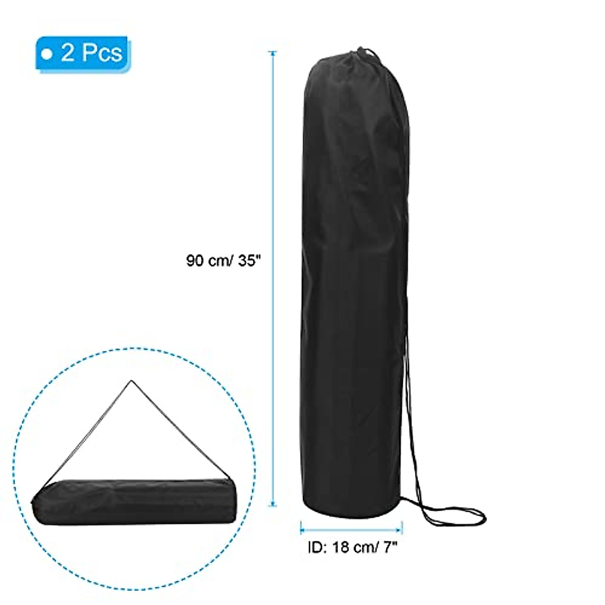 PATIKIL 35 Inch Camp Chair Replacement Bag, 2 Pack Nylon Foldable Carry Bag Storage Bag with Shoulder Strap for Outdoor Camping, Black