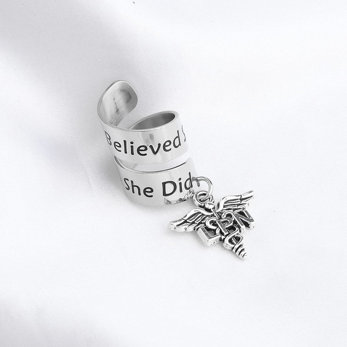 Zuo Bao Inspirational Gift LPN Nurse Stethoscope ID she believe she could so she did Stethoscope ID Licensed Practical Nurse Gift (LPN-2)