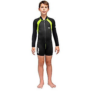 Cressi Unisex-Youth Long Sleeves, Black/Lime, Large