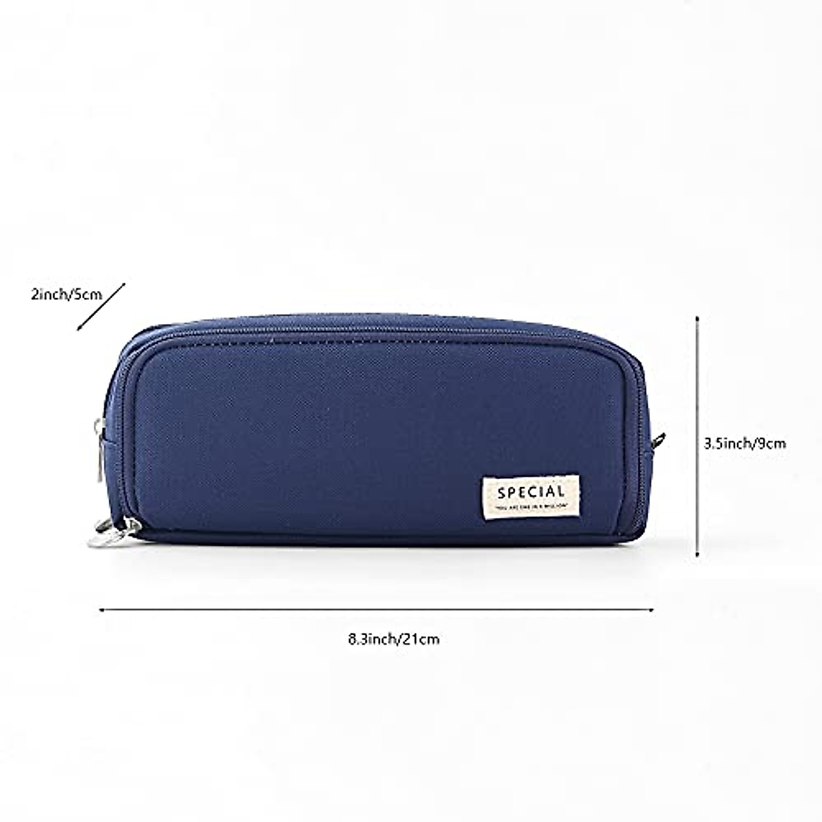 Meyas Big Capacity Pencil Pen Case 3 Compartments,Office College School Large Storage Pouch Marker Pen Case Pen Holder, Stationery Bag Organizer Zipper Pouch Pen Bag,Pencil Pouch Pen Holder(Dark Blue)