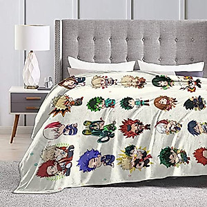 XCRUPYT Super Soft My Flannel Hero Throw Blanket,for Bed, Sofa, Camping,for ACA-Demia Cold Cinema Or Travel,Gift for Your Family and Friend 50 inch X40 inch , Black