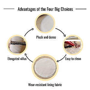 NINGDAN 2Pcs 12 inches Mini Faux Fur Sheepskin Rugs,Fluffy Living Room Carpet Mini Small Size,for Photographing Background of Jewellery,Locker Accessories for Girls,Locker Rug (White and Pink)