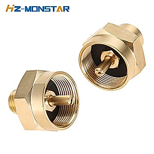 HZ-MONSTAR 1LB Propane Gas Bottle Refill Adapter kit, Including 1/4" NPT Female Tank Brass Fitting and 1/4" Male NPT Thread, Grill Stove Connector